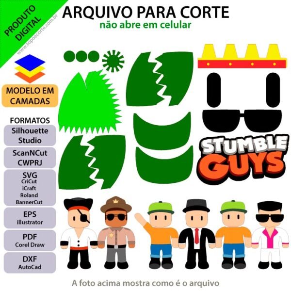 Arquivos cake topper Stumble Guys Camadas - Topo e corte